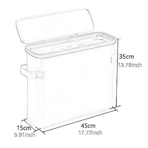 DimyFew Bamboo Toilet Paper Storage Toilet Paper Stand with Handle Container Large with Bamboo Lid for Living Room Restroom Kitchen, Gray