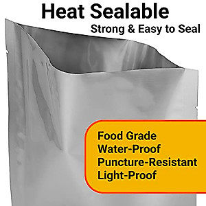 Dry-PacksMB8x8-100CC-80PK80 - 1 Quart Mylar Bags & Oxygen Absorbers for Dried Food & Long Term Storage by ®!, Silver