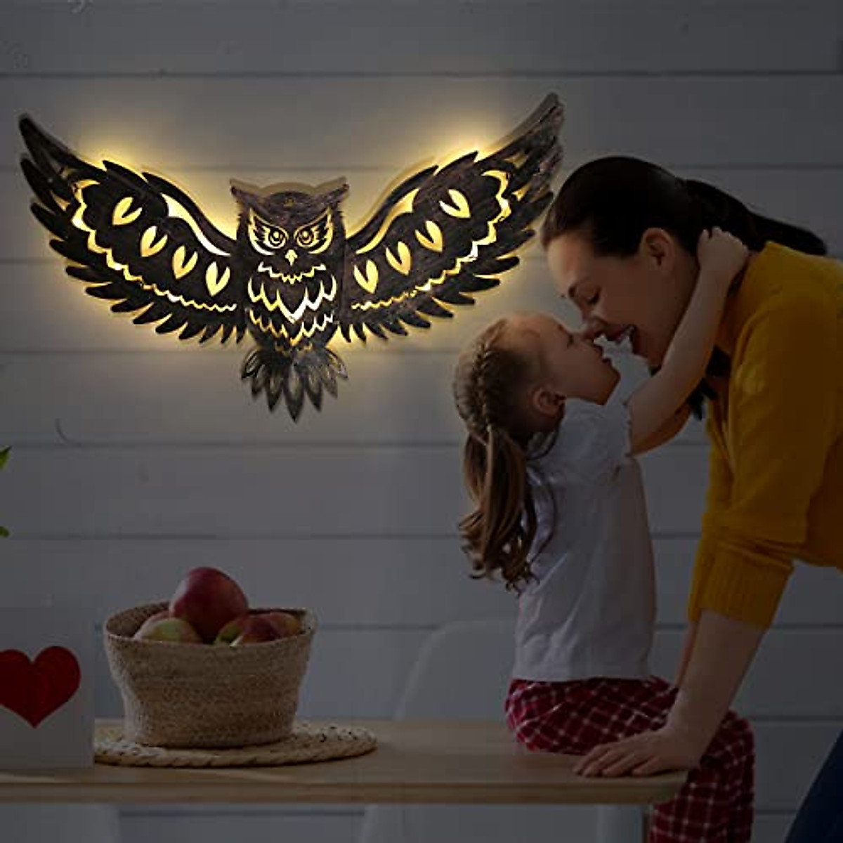 DIINOR Solar Wall Lights Owl Hanging Solar Lights Outdoor Metal Solar Garden Lights Porch Patio Yard Decorative Warm White