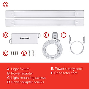 UltraPro 12in. Touch On/Off Plug-in LED Fixture, 2 Pack, Warm White, Bar, Under Cabinet, Kitchen, Closet Light, 44405