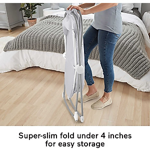 Fisher-Price Baby Crib Soothing View Bassinet Portable Cradle with Mesh Sides and Slim Fold for Travel, Climbing Leaves