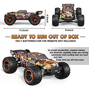 HAIBOXING Brushless RC Car 16890A 1/16 Scale 4X4 Fast Remote Control Truck 48 KM/H Top Speed, Hobby RC Cars for Adults and Boys All Terrain Off-Road Truck with Spare Paddle Tires for Sand Land