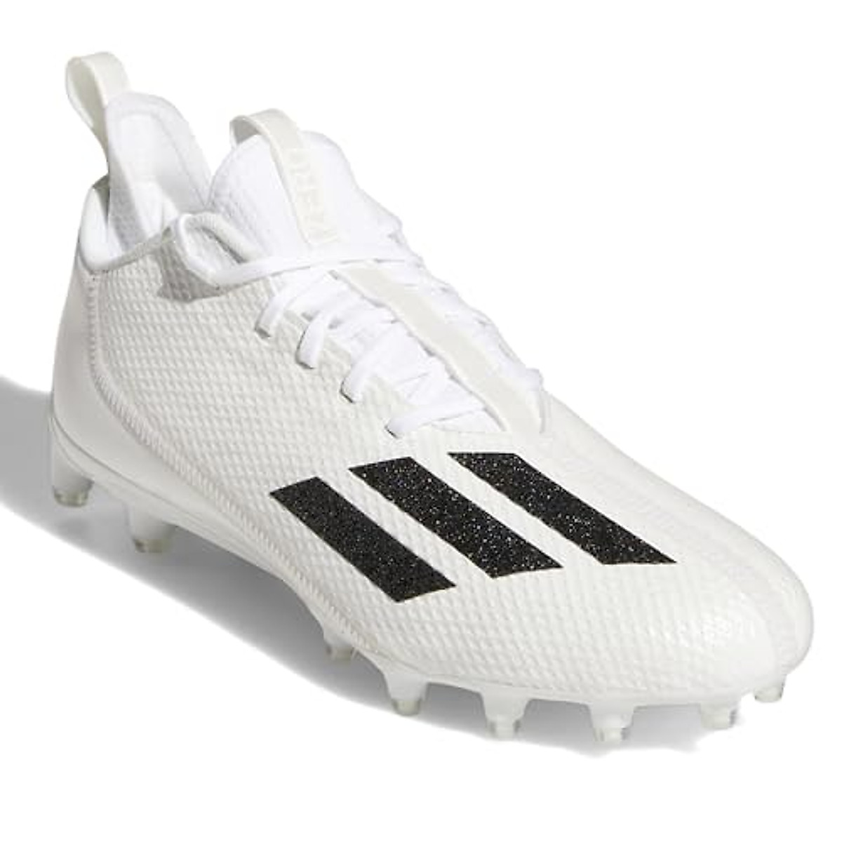 adidas Men's Adizero Scorch Football Shoe, White/Black/White, 10.5