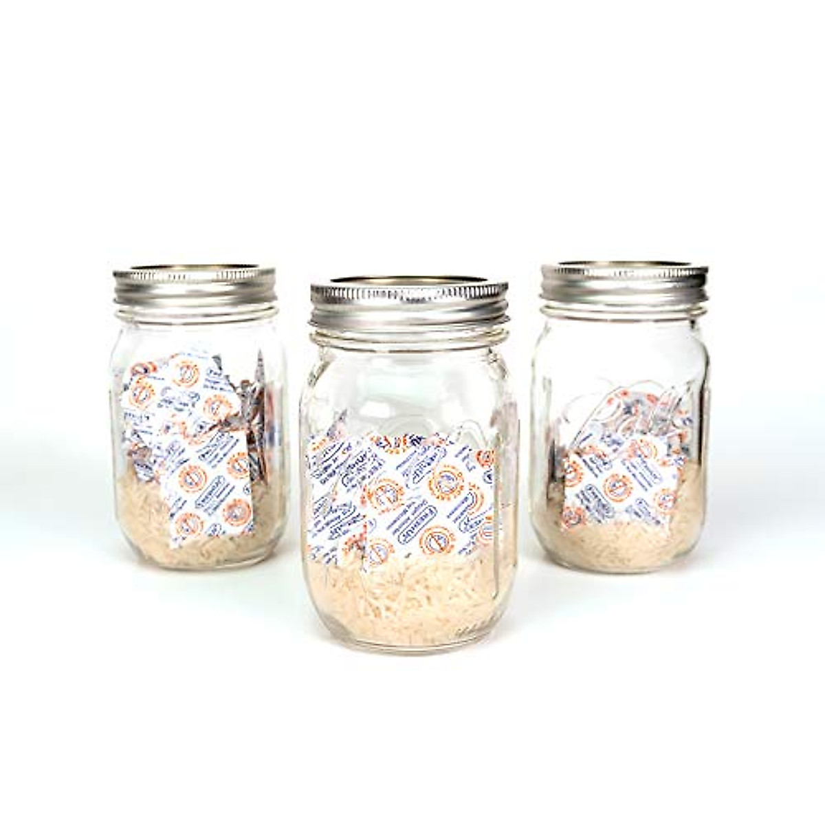 PackFreshUSA: Oxygen Absorber Combo - Contains 3 Sizes 50cc, 100cc, and 300cc- Food Grade - Non-Toxic - Food Preservation - Long-Term Food Storage Guide Included - 150 Pack (50 Count of Each Size)