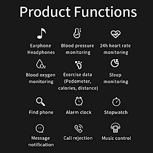 Smart Watch with Earbuds - 2 in 1 Round Fitness Track Watch, 1.28inch Smartwatch with Step, Heart Rate, Sleep Monitor, Waterproof Long Time Standby, Gifts for Men (Black)