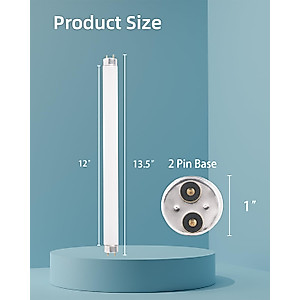 coospider-repta 6 Pack Bug Zapper Replacement Light Bulb 10W for 20W Indoor Bug Zapper, F10T8/BL Black Light Bulbs for Indoor Outdoor Mosquito & Flying Insect Zapper Lamp