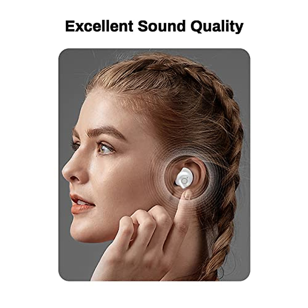 Wireless Earbuds, Bluetooth 5.3 Earbuds, 32H Playtime True Wireless Bluetooth Earbuds with Charging Case and LED Power Display, Sport Workout Earbuds Built in Mic Waterproof Bass Sound Headset (White)