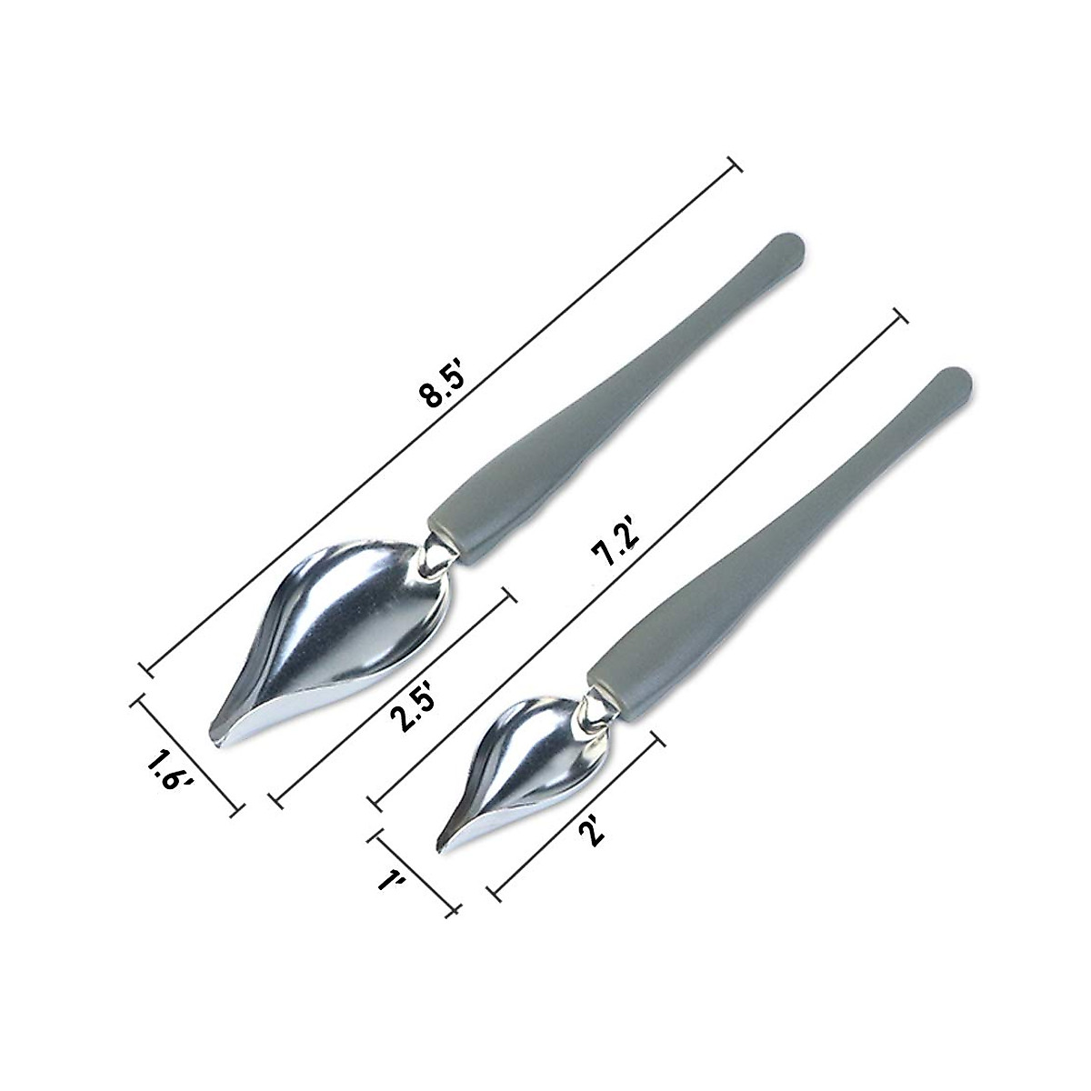 Professional Small Precision Culinary Drawing Decorating Spoons Set,2 Pcs Multi-use Stainless Steel Chef Culinary Drawing Spoons for Decorative Plates,Cake,Dessert with Comfortable Handle