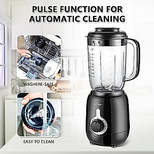 Blender, 2023 Upgrade 700W Shakes and Smoothies Blender with 40oz Countertop Blender Cup for Kitchen, 3-Speed for Crushing Ice, Puree, and Frozen Fruit with Autonomous Clean