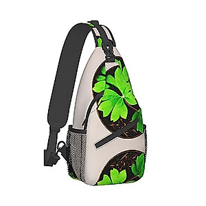 SSIMOO St Patricks Day Leaves Fashion Chest Bag,Travel Bag,Light And Comfortable Satchel-Multi-Purpose Small Backpack