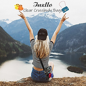 Inzllo Clear Bag Stadium Approved, Clear Crossbody Bag See Through Handbag Stadium Approved for Concerts, Festivals, Sports Events