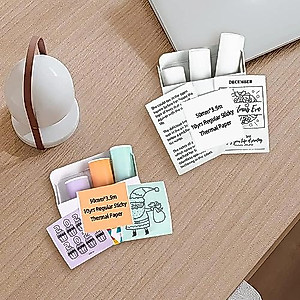 Print Pod Sticker Printer, Mini Pocket Printer, Inkless Sticker Printer for School, Fast Printing Portable Mini Thermal Printer with Print Paper (Printing Paper *4, Blue)