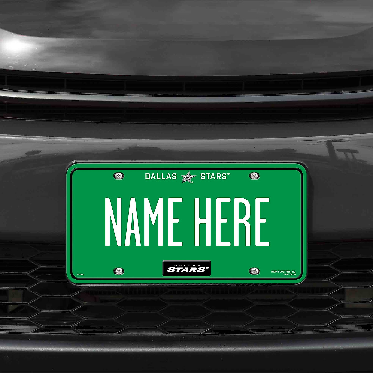 Rico Industries NHL Hockey Dallas Stars Personalized Metal Auto Tag 8.5" x 11" - Great for Truck/Car/SUV