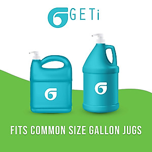 Universal Gallon Pump Dispenser 128 fl oz | Shampoo, Conditioner | Use on Liquids, Gels, Lotions | 4cc Output | by Geti Beauty ST | 2-Pack