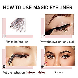 CRINSLY 2022 Upgraded Black Eyelash Glue Pen Self-Adhesive 2 in 1 Eyeliner for Normal False Lashes Long-Lasting Eye Liner for Sensitive Eyes Quick Drying Waterproof Strong Hold Latex-Free Eye Makeup