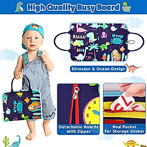HONGDDY Busy Board, 20 in 1 Montessori Toys for Toddler, Sensory Board with Extra DIY Page for Learning Fine Motor Skills and Travel, Preschool Educational Learning Toys Gift for Boys Girls