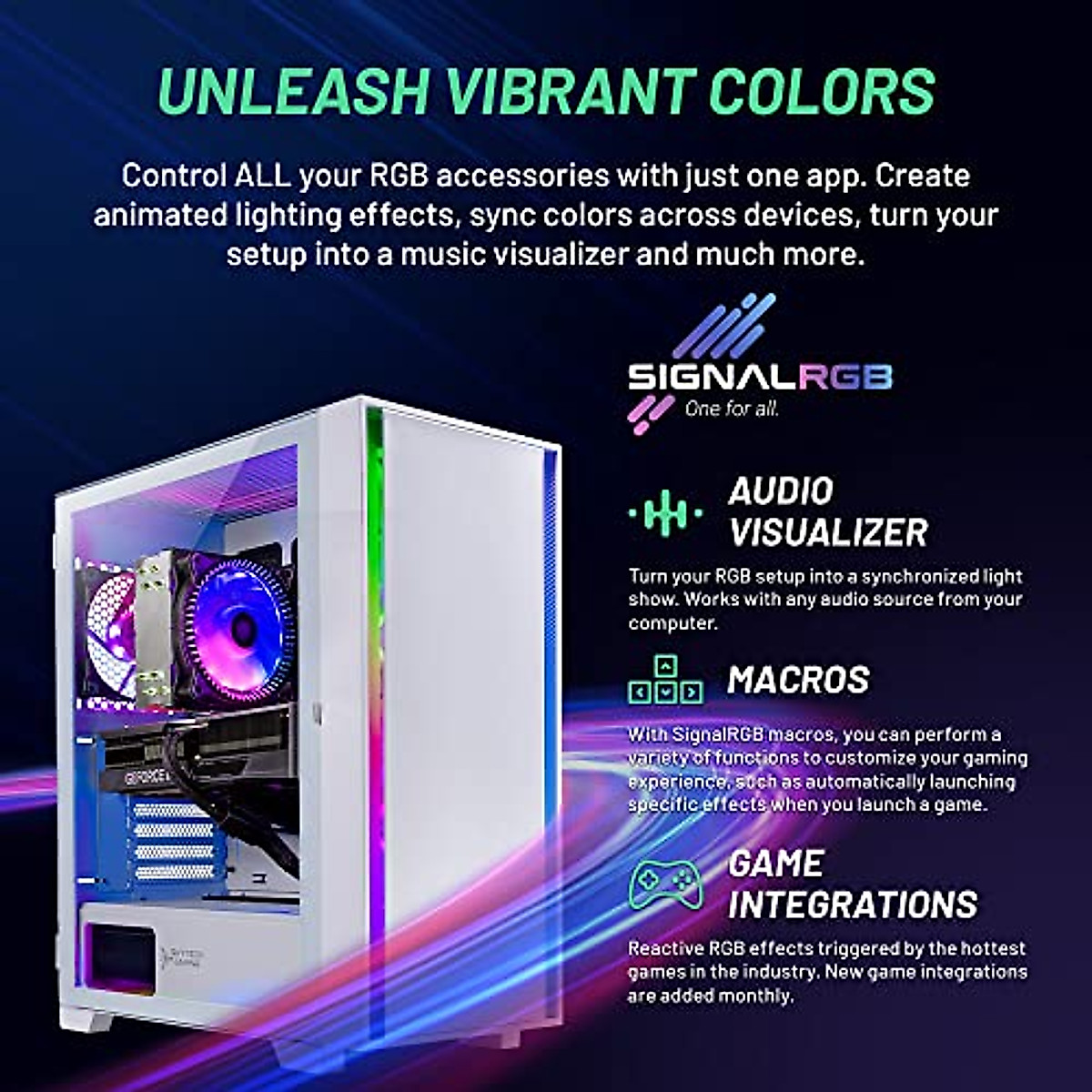 Skytech Gaming Shiva II Gaming PC Desktop – Intel Core i5 12400F 2.5 GHz, NVIDIA RTX 3060, 500GB NVME SSD, 16GB DDR4 RAM 3200, 650W Gold PSU, 11AC Wi-Fi, Windows 11 Home 64-bit,White