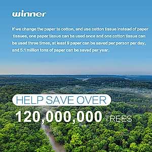 Winner Disposable Face Towel - 100% USA Cotton Face Towels, Unscented Facial Wash Cloth for Sensitive Skin, Super Soft & Thick Facial Towels, Makeup Remover Dry Wipes, 480 Count