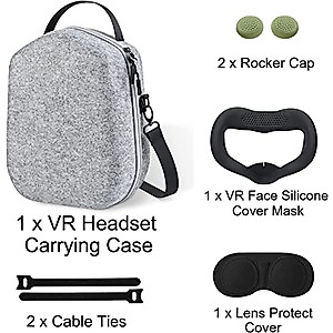 ANNAPRO Hard Carrying Case for Oculus Quest 2, Carrying Travel Case Compatible with Meta/Oculus Quest 2 Headset, Storage Bag for Quest 2 Accessories with Lens Cap Silicone Face Cover Adjustable Straps, Grey