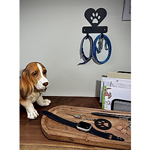 The Metal Peddler Miniature Dog Paw in Heart - Key Rack Holder (3.5 inches) - Made in USA