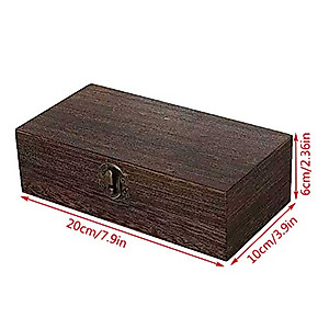 kekafu Rectangle Unfinished Wood Box DIY Paulownia Storage Jewelry Box with Hinged Lid and Front Clasp for Arts Storage - 8x4x2.36 Inch Rustic Wood Storage Box for Trinket Jewelry (Light Brown)