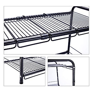 Rice rat Under Sink Organizers and Storage Extendable Under-Sink Organizer Shelf Rack 2 Tiers,black(17-inch to 25-inch)