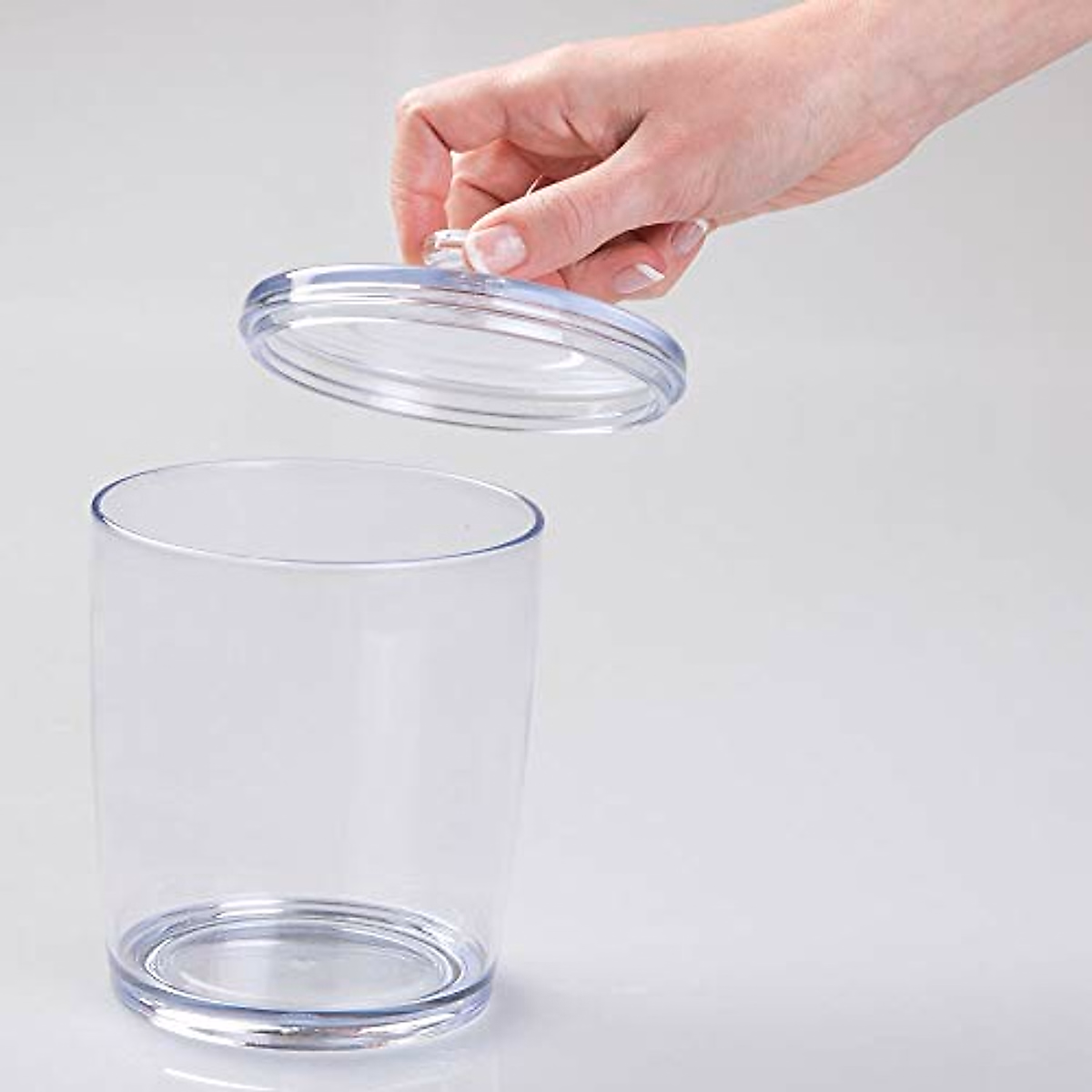 mDesign Plastic Laundry Shelf Storage Organizer Jar Holder Set for Laundry Room Storage - Holds Detergent Powder, Pods, Clothes Pins, Dryer Sheets, Scent Boosters - 3 Pack - Clear