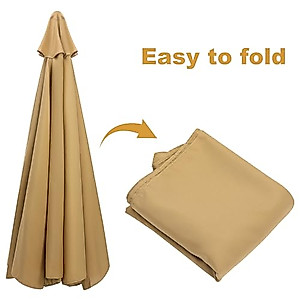 9ft Round Patio Umbrella Surface Sun Umbrella for Garden Yard Picnic Outdoor Replaceable Umbrella Surface