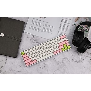 EPOMAKER SKYLOONG SK68 Keys Hot-swap RGB Mechanical Keyboard with Dye-subbed PBT GSA Keycaps, 3Fn Programmable Macros for Mac/Win/Android/iOS (Gateron Optical Blue, Pink White)