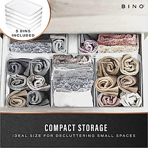 BINO | Plastic Storage Bins, X-Small - 5 Pack | THE LUCID COLLECTION | Multi-Use Built-In Handles BPA-Free Clear Storage Containers | Fridge Organizer | Pantry & Home Organization