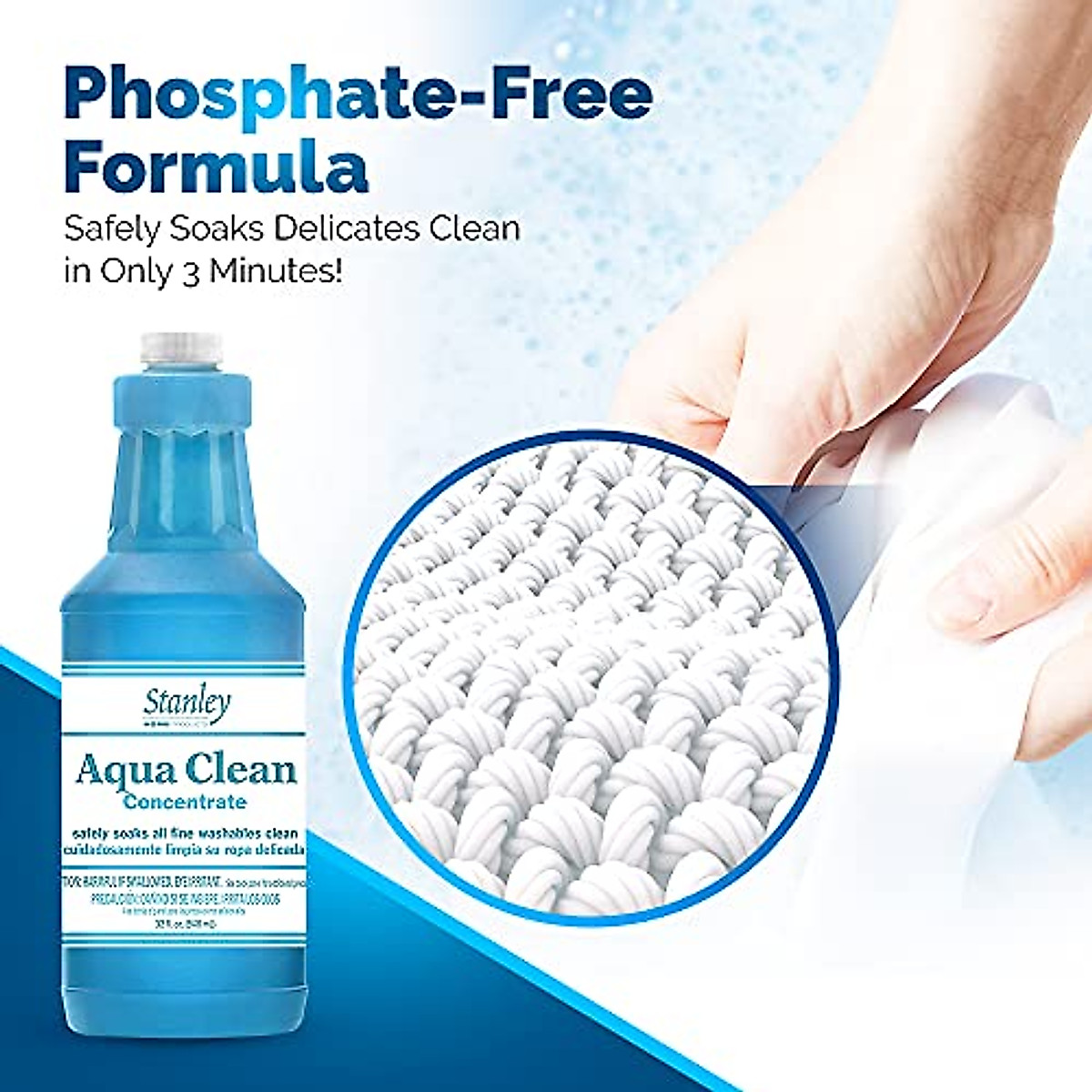 Stanley Home Products Aqua Clean Concentrate - Delicate Laundry Detergent - Gentle Formula Effectively Cleans Tough Stains in Minutes Protects Fine Wool Knits and Other Fabrics Wash Up to 64 Loads