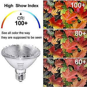 Vinaco Par30 Short Neck, 6pcs PAR30 75W 120V Light Bulbs, Dimmable. Premium Quality for Long Lasting Life, E26 Base, 3000K Warm White, par30 Flood Light Great for Accent Lighting, Tracking Light