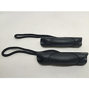 MARINE BOAT CANOE PAIR of DURABLE BLACK PP TOGGLE KAYAK CARRYING HANDLE W CORD