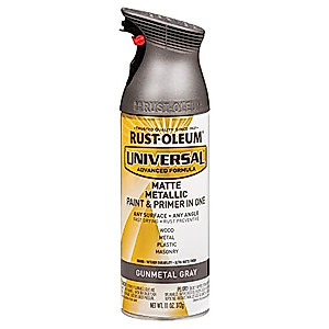 Rust-Oleum 353091-6PK Universal All Surface Metallic Spray Paint, Matte Gunmetal Gray, 11 Oz (Pack of 6)