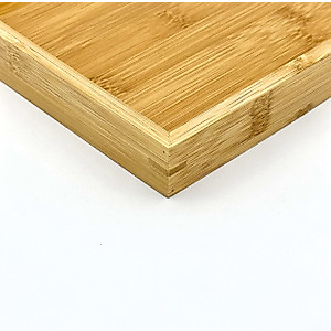 Bam & Boo - Natural Bamboo Serving Tray Modern Rectangular - for Food, Drinks, Decor, Vanity in Home, Kitchen, Bathroom, Coffee Table, Bed(Medium, 13” x 9" x 1.2")