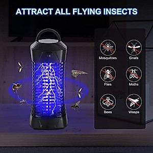 TULAER Bug Zapper Outdoor Indoor, Electric Mosquito Zapper, Fly Zapper - Bug Catcher, Insect Zapper for Home, Garden, Backyard