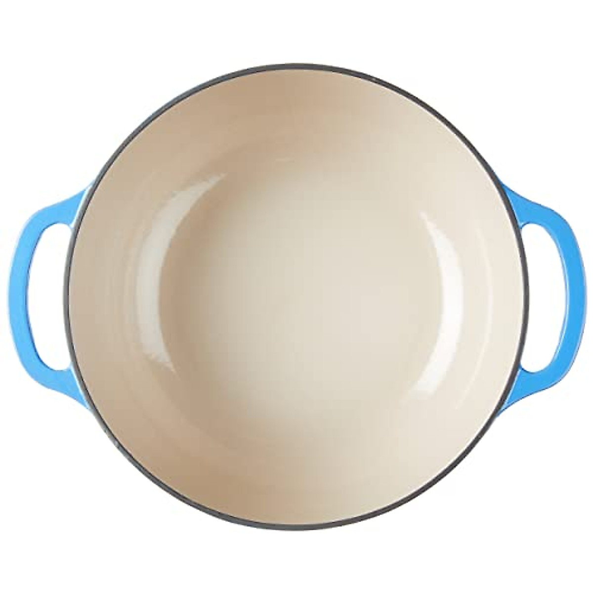 Lodge 7.5 Quart Enameled Cast Iron Dutch Oven with Lid – Dual Handles – Oven Safe up to 500° F or on Stovetop - Use to Marinate, Cook, Bake, Refrigerate and Serve – Caribbean Blue