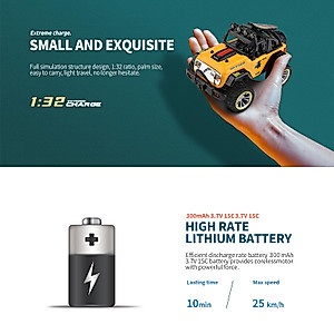 LEOSO Wltoys 32221 RC Car 1/32 RC Crawler 25km/h Brushed RC Cars 2.4GHz RC Rock Crawler 2WD Remote Control Car All-Terrain TPR Tires RC Car Gifts…