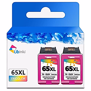 65XL Color Ink Cartridge Replacement for HP Ink 65 XL HP65 HP65XL Cartridges for HP DeskJet 3755 3700 3752 3772 3720 3723 2600 2621 2622 2652 2655 2640 Envy 5055 5000 5052 5010 5070 Printers (2-Pack)