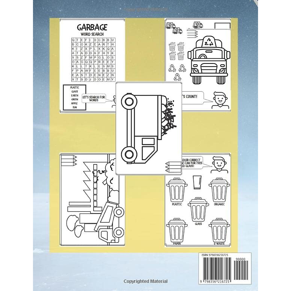 Garbage Truck Waste Management Activity Book For Kids: Trash Truck Book! Garbage Truck Coloring Book! Children Book on Recycling! Recycle Activities! For Toddlers, Preschoolers, Kindergarten!
