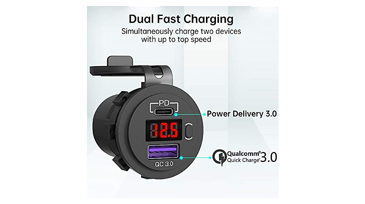 12V USB C Car Charger Socket - Fast Charging for All Devices