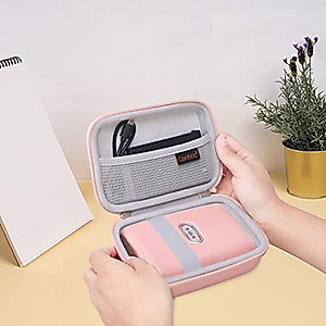 Canboc Hard Case for Fujifilm Instax Mini Link 2/ Instax Mini Link Smartphone Printer/Fujifilm Instax Mini EVO Instant Camera, Mesh Pocket fit Instax Mini Instant Film and Cable, Rose Gold
