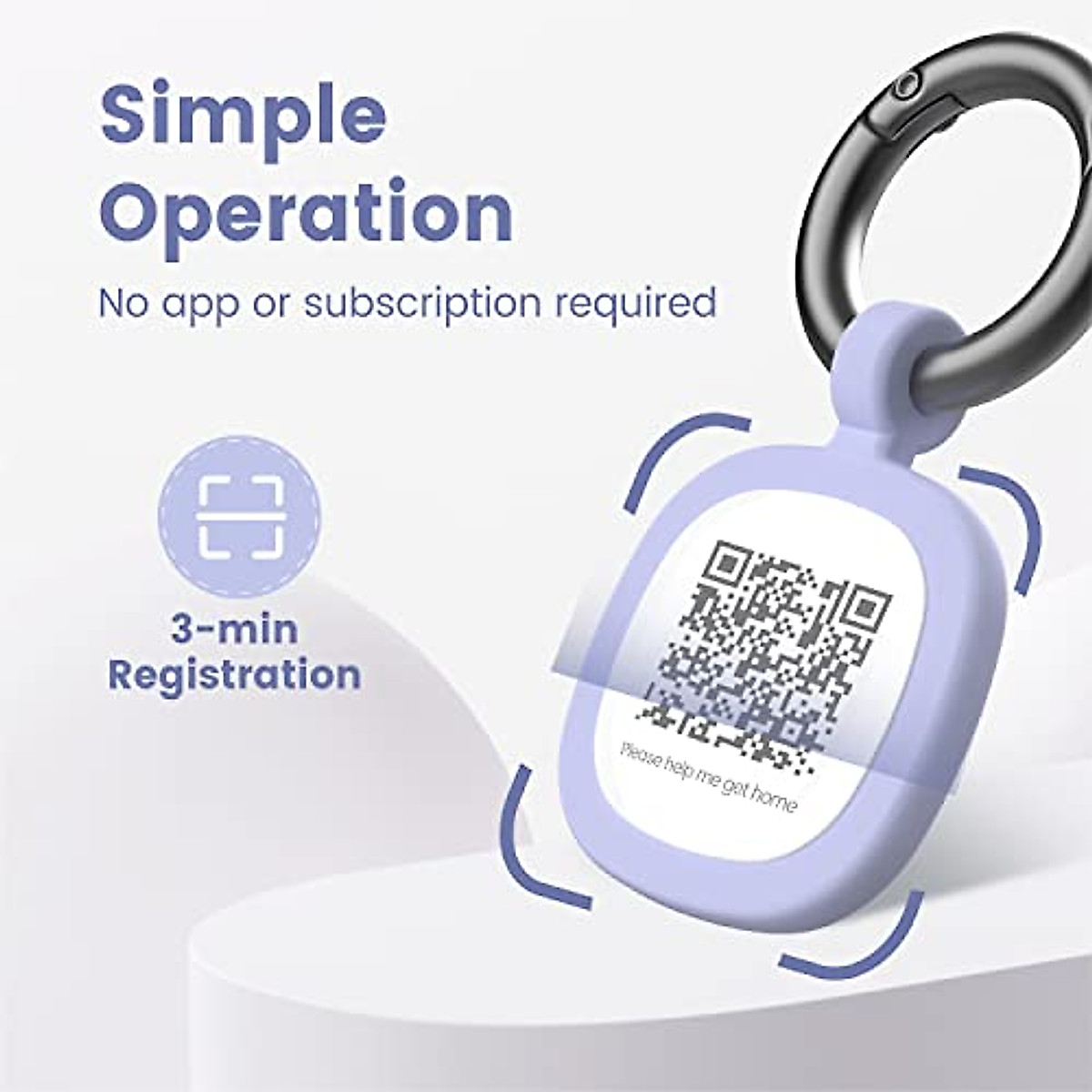 Pawaii QR Code Pet ID Tag, Silent Silicone Dog ID Tag, Modifiable Pet Online Profile, Free Online Pet Page Emergency Contact, Scan QR Receive Instant Pet Location Alert Email, 1Pack (Purple)
