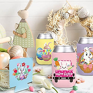 Whaline 12Pcs Can Sleeves St. Patrick's Day Easter Neoprene Can Cooler Cover 12 Designs Reusable Holiday Themed Thermocooler Valentines Bottle Sleeve for Beverages Cans Party Supplies