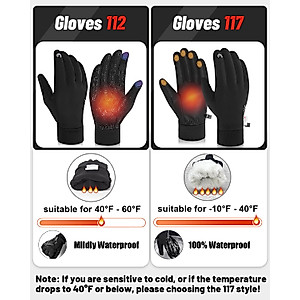 RIGWARL Upgraded Gloves for Cold Weather Waterproof, Winter Gloves for Men Women with Touch Screen, Early Spring and Late Fall Drving Gloves for Runing Walking Skiing Snow