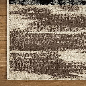 SUPERIOR Indoor Large Area Rug, Modern Abstract Style with Jute Backing, Floor Decor for Office, Living Room, Dorm, Kitchen, Dining, Entryway, Hardwood Throw, Brentwood Collection, 8' x 10', Beige