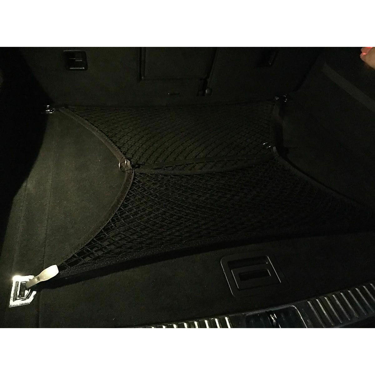 EACCESSORIES EA Trunk Organizer Cargo Net for Porsche Cayenne 2011-2023 - Floor Style Cargo Net for SUV - Premium Mesh Elastic Car Trunk Organizer Vehicle Carrier Storage - Compatible with Cayenne