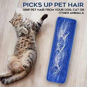 Matthew 18'' Microfiber Mop Replacement Pads for Wet Dry Reusable Mops Floor Home Commercial Cleaning Refills, Machine Washable Compatible with Bona Mop&Any Microfiber Flat Mop System Blue (3 Pack)