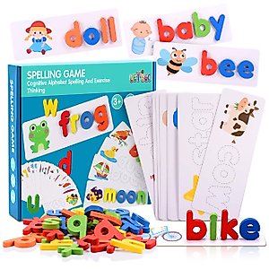 LIWIN LET'S GO! Educational Toys for 3-8 Year Olds Girls Boys, 80 PCS See and Spell Learning Toys, Matching Letter Spelling Game Sight Words Games Educational Preschool Toys - Ideal Gifts