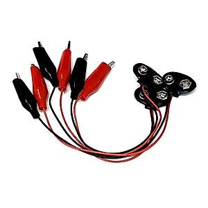 Corpco 9v Battery Snap Connector to Dual Alligator Clips Cable (Pack of 3)
